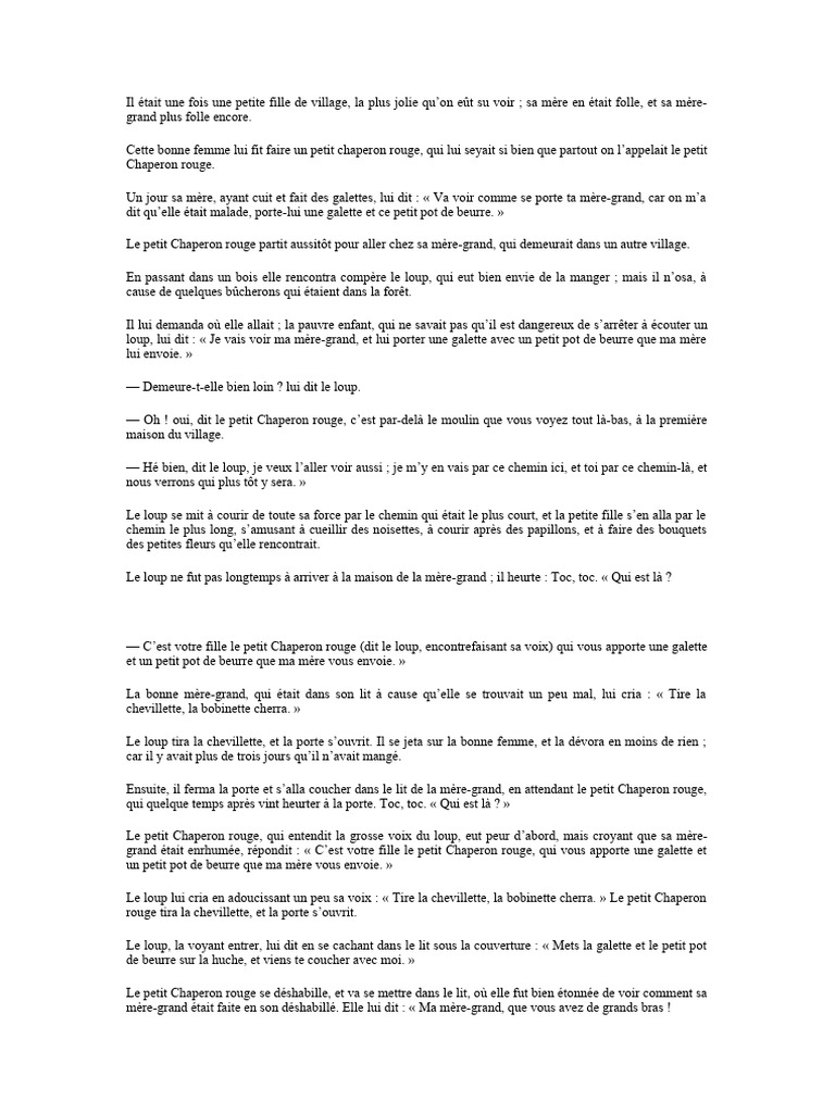 Le Petit Chaperon Rouge | PDF | Le Petit Chaperon rouge