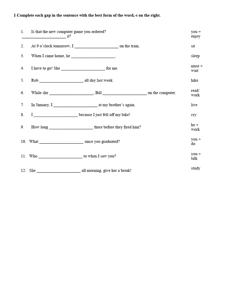 Continuous Aspect. Tenses | PDF
