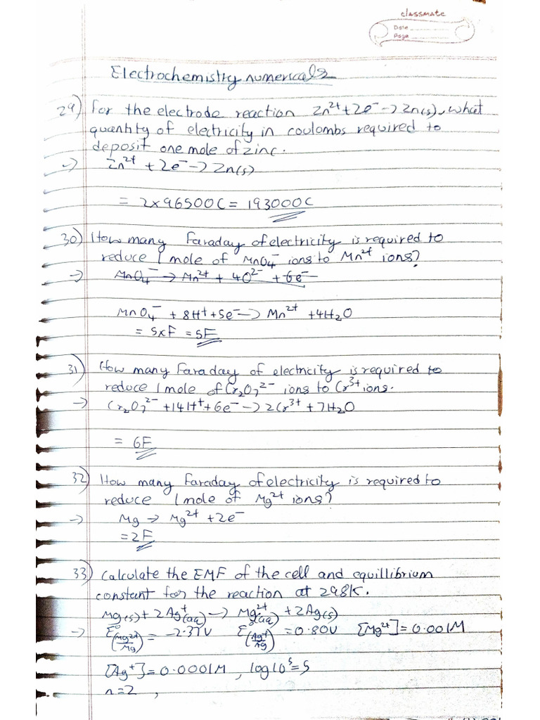 Chemistry Numericals 2nd PUC Questionbank | PDF