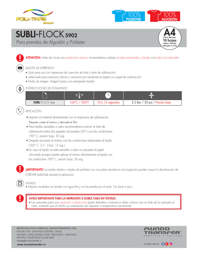 Instrucciones - SubliFlock - A4 POLITAPE 2018 | PDF | Impresora (Computación) | Sector ...