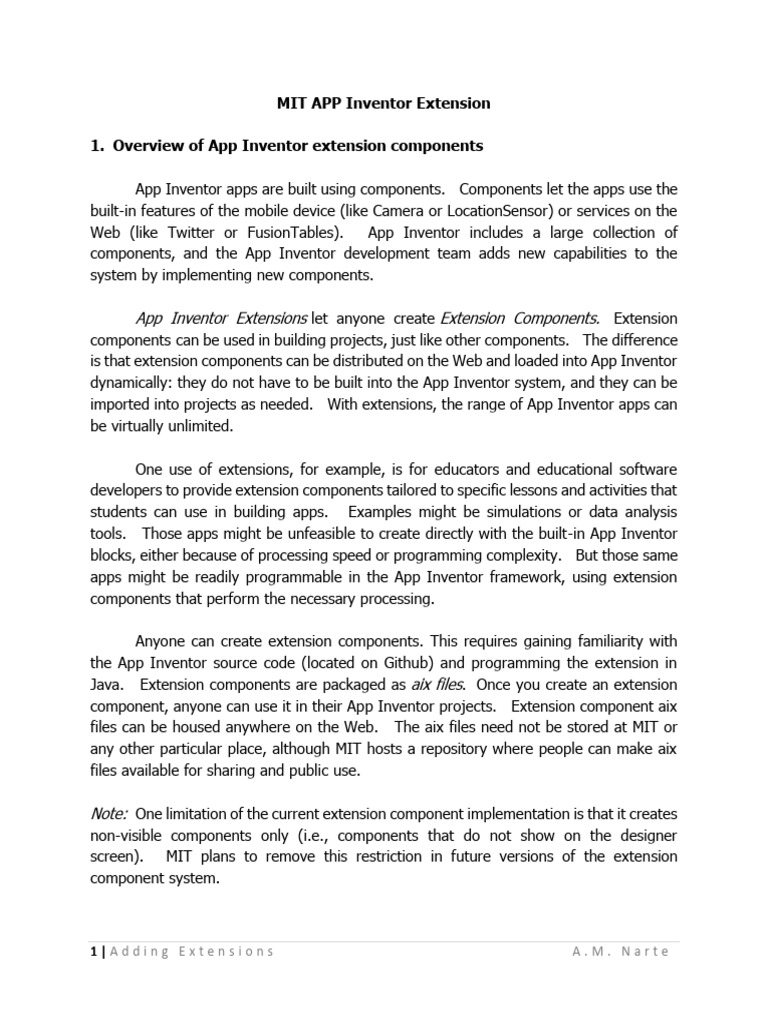 MIT APP Inventor Extension | PDF | Application Software | Computer File