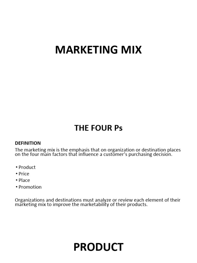 Destination Marketing - The Marketing Mix | PDF | Pricing | Marketing