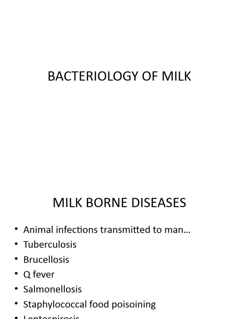 Bacteriology of Milk | PDF