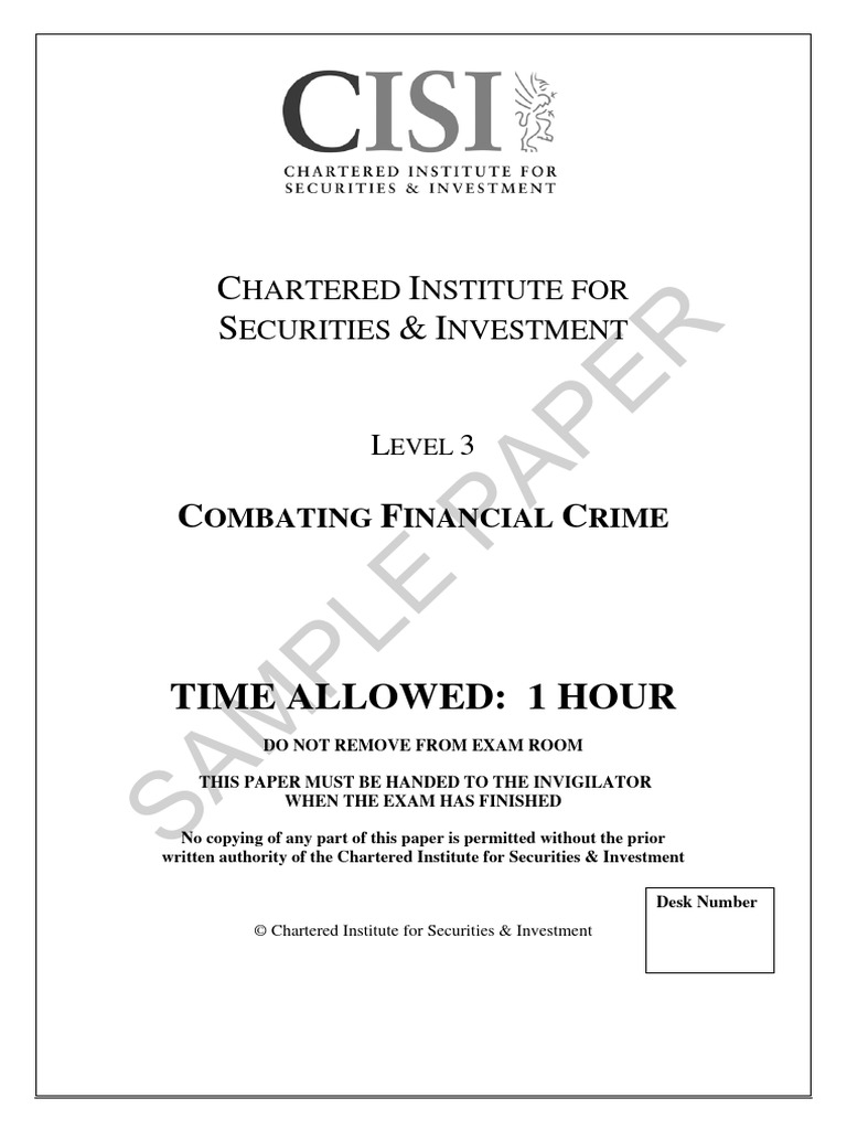 Sample Exam CRB | PDF | Money Laundering | Governance