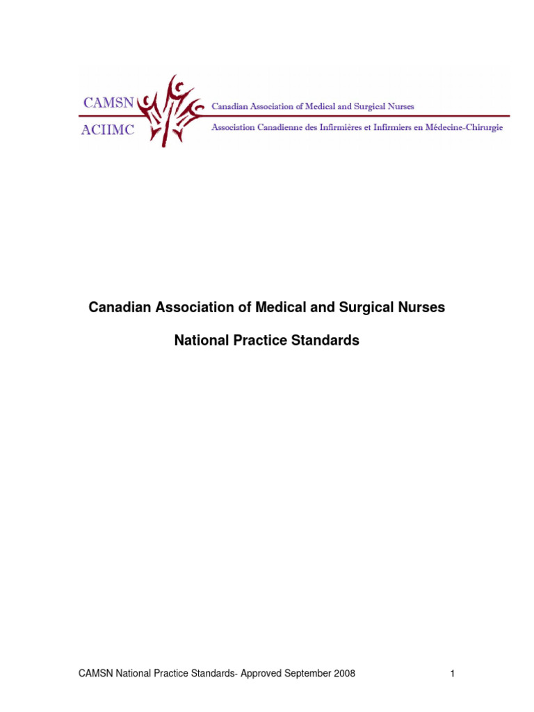 CAMSN Medical-Surgical Nursing Standards | PDF | Nursing | Health Care