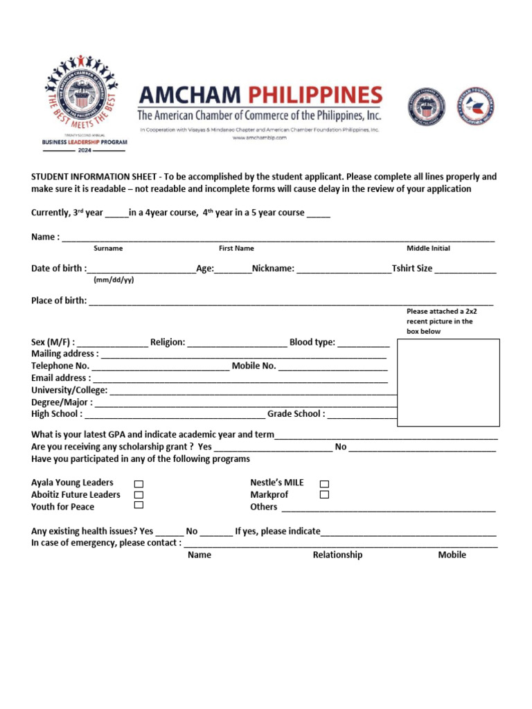 Student Application for BLP | PDF