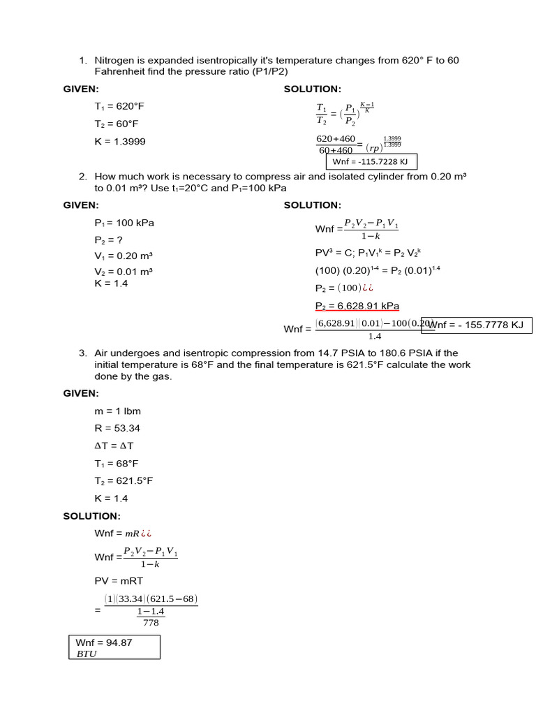Isentropic Problems | PDF | Gases | Continuum Mechanics
