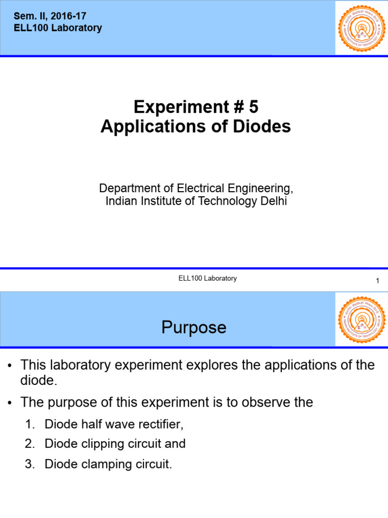 Exp5 Tutorial | PDF | Diode | Physical Sciences