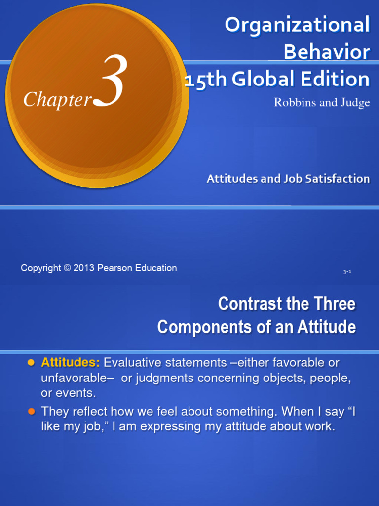 Organizational Behavior - Chapter 3 | PDF | Attitude (Psychology) | Job Satisfaction