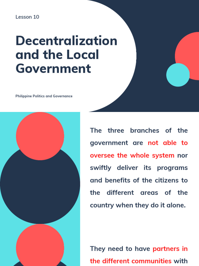 PPG Lesson 10 - Decentralization and The Local Government | PDF | Decentralization | Government