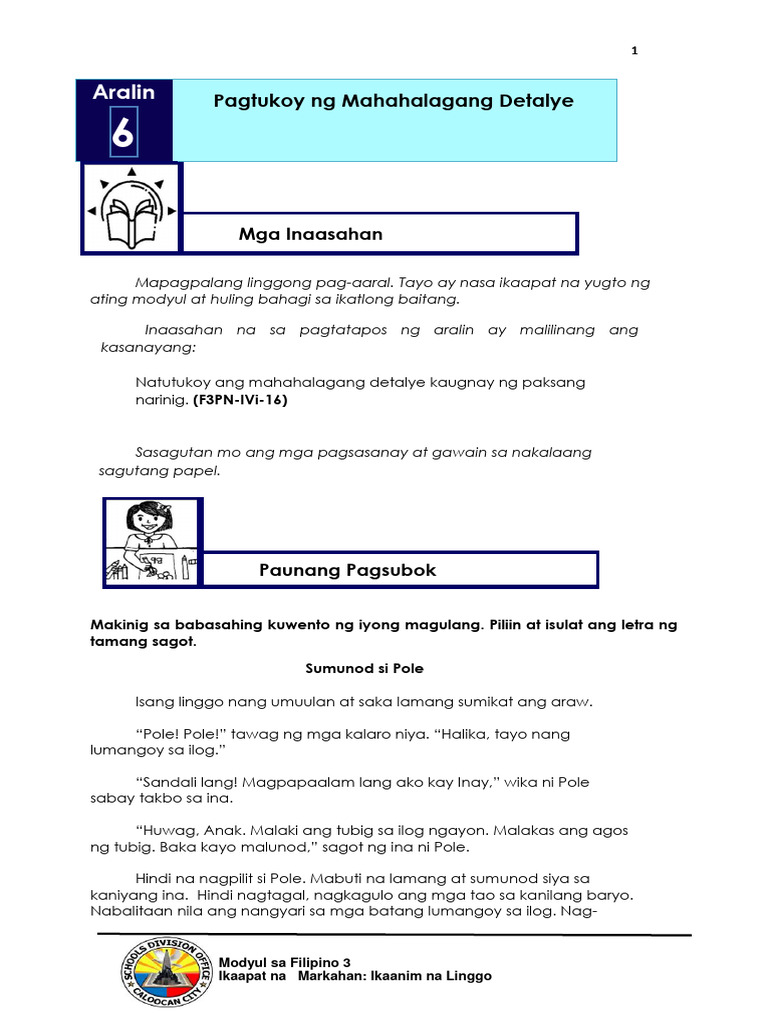 Filipino 3 Q4 Week 6 | PDF