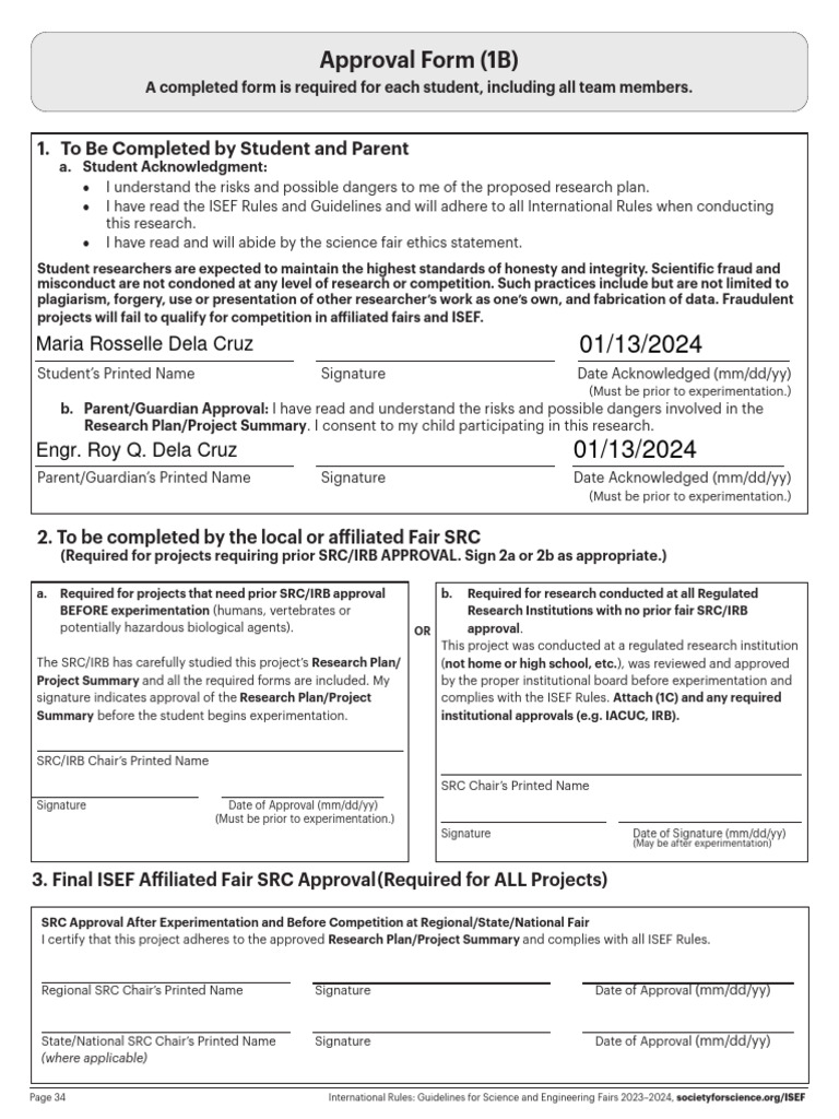 1B Approval Form | PDF
