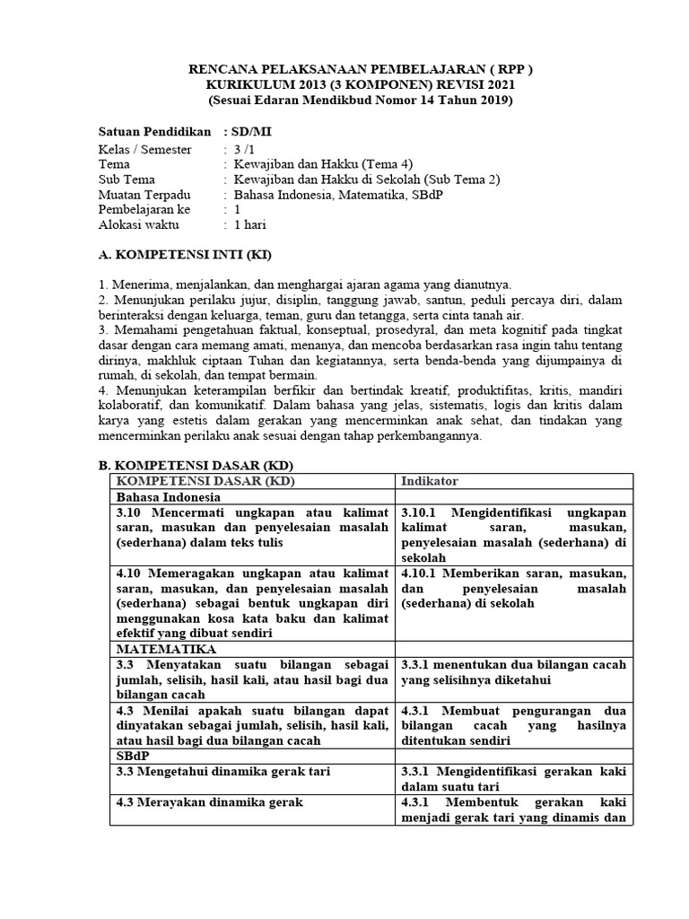 Contoh rpp merdeka | PDF