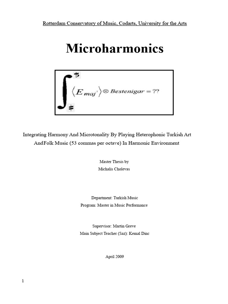 Integrating Harmony and Microtonality by | PDF | Harmony | Performing Arts