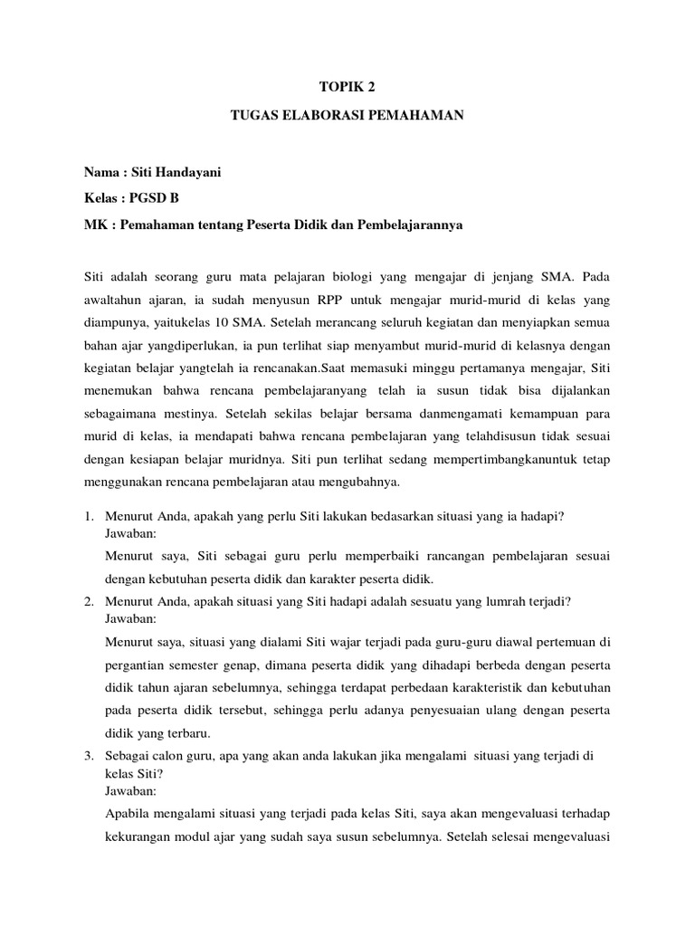 Topik 2 ELABORASI PEMAHAMAN PPDP | PDF