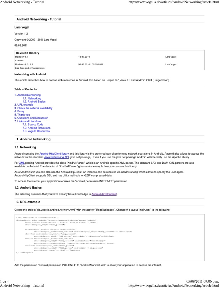 Android Networking - Tutorial | PDF | Android (Operating System) | Xml