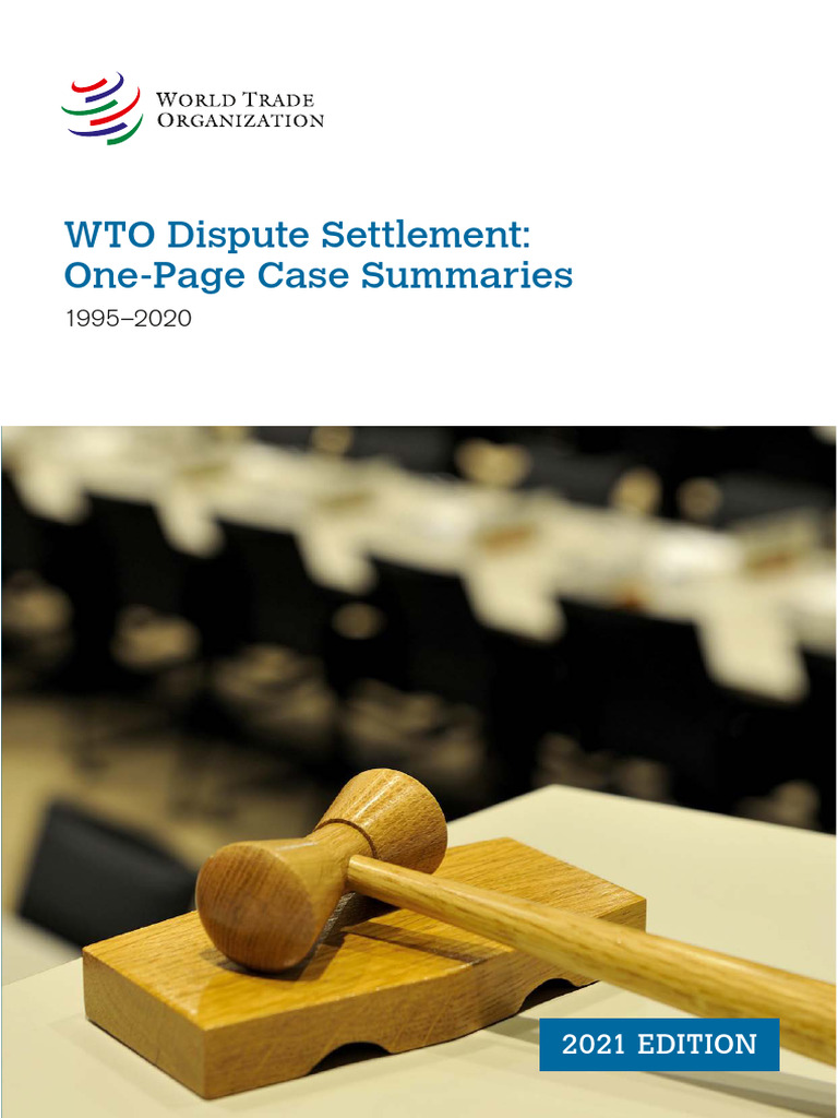 WTO Dispute Settlement 1995-2020 | PDF | World Trade Organization ...