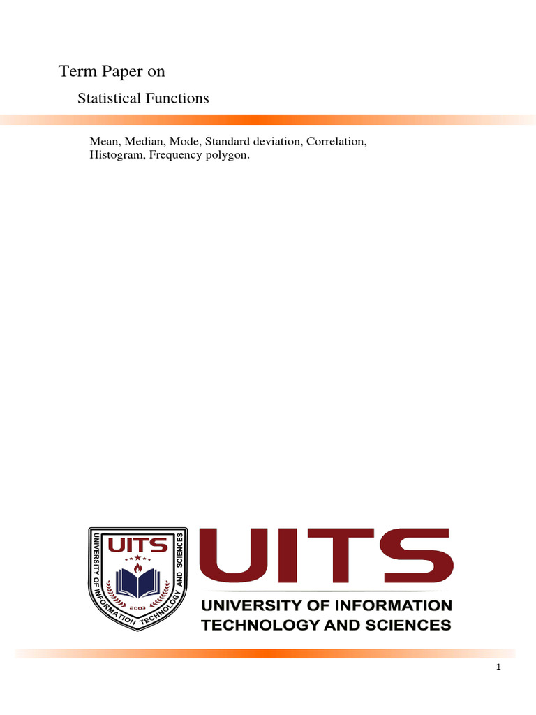 Statistical Functions Pdf
