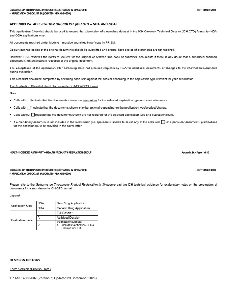 Appendix-2a Application-Checklist Ich-Ctd Nda Gda | PDF