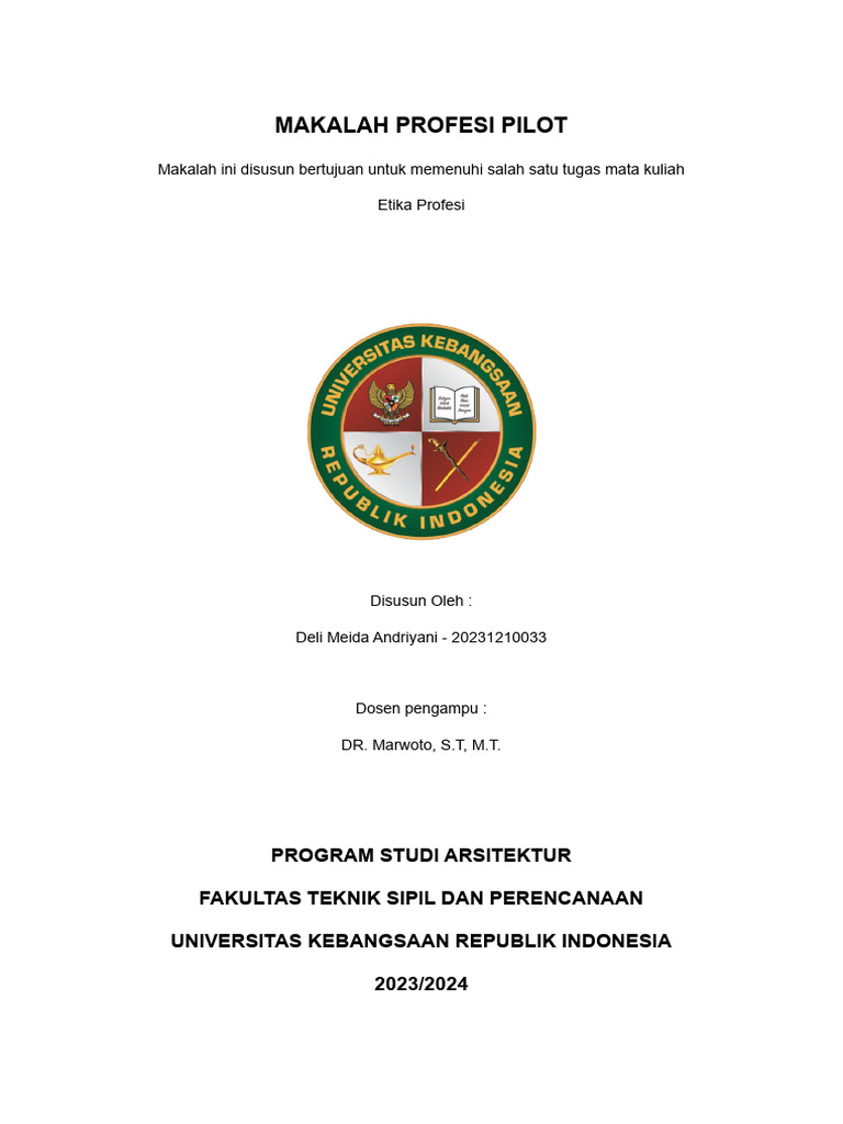 Makalah Profesi Pilot | PDF