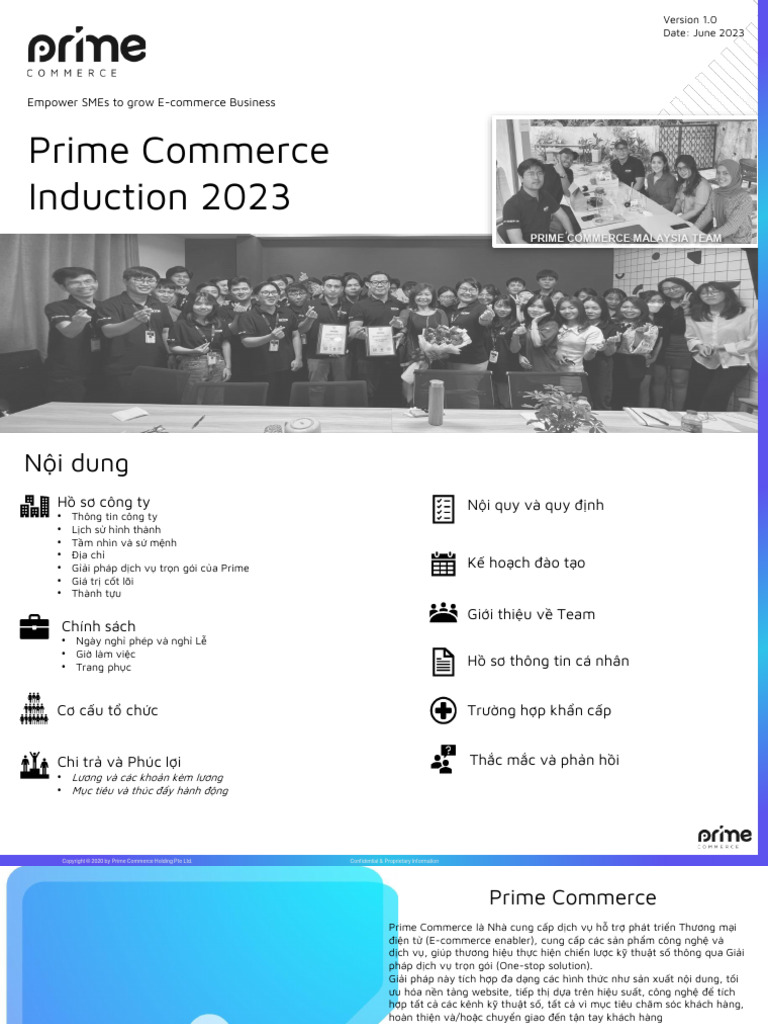 Prime Commerce Company Induction 2023 | PDF