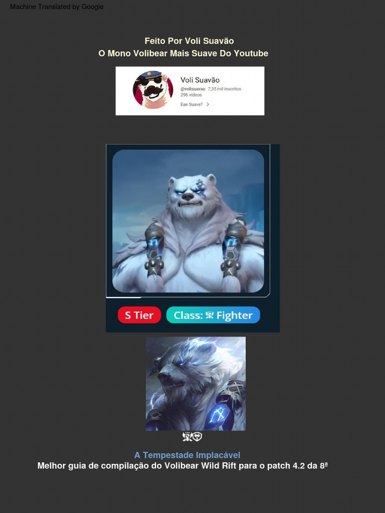 Guia Completo Volibear Wild Rift VoPT BR | PDF