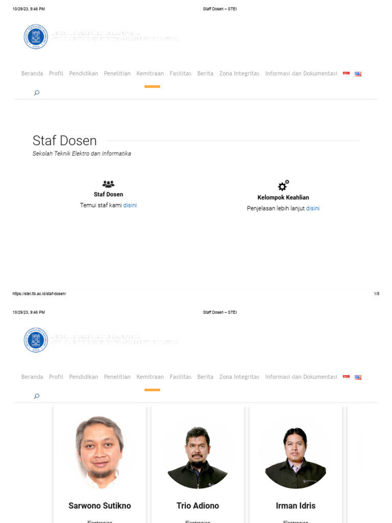 Staff Dosen - STEI | PDF