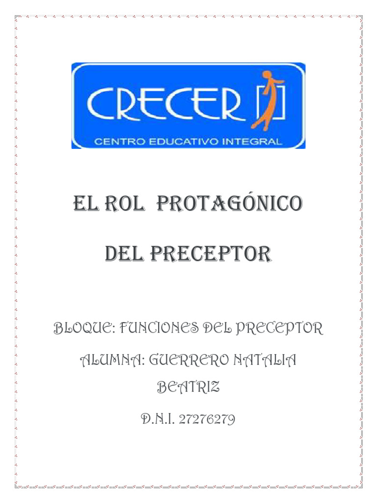 Práctico #1 Funciones Del Preceptor | PDF