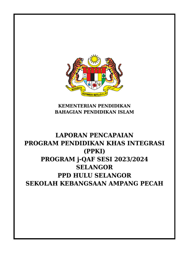 Laporan jQAF Pendidikan Khas 2023 | PDF