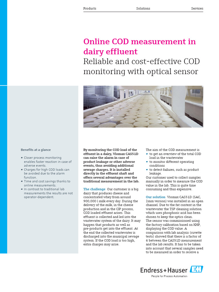 AI01081C - EN - COD Measurement in Diary Effluent | PDF | Sewage | Effluent