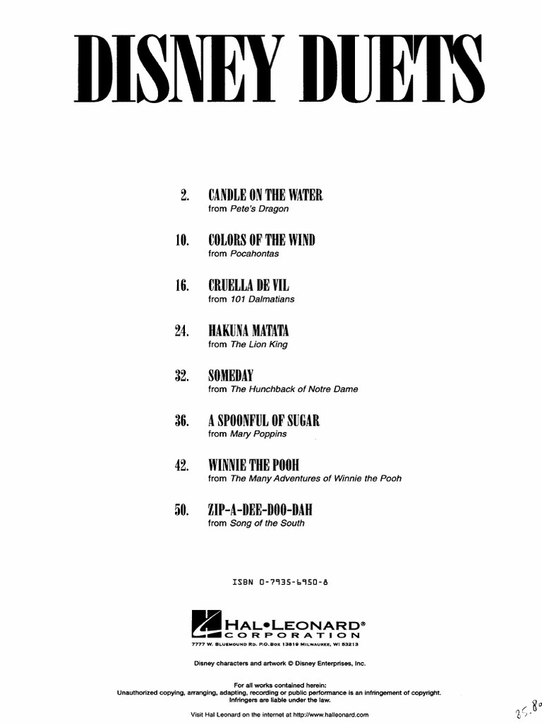 Disney Duets | PDF