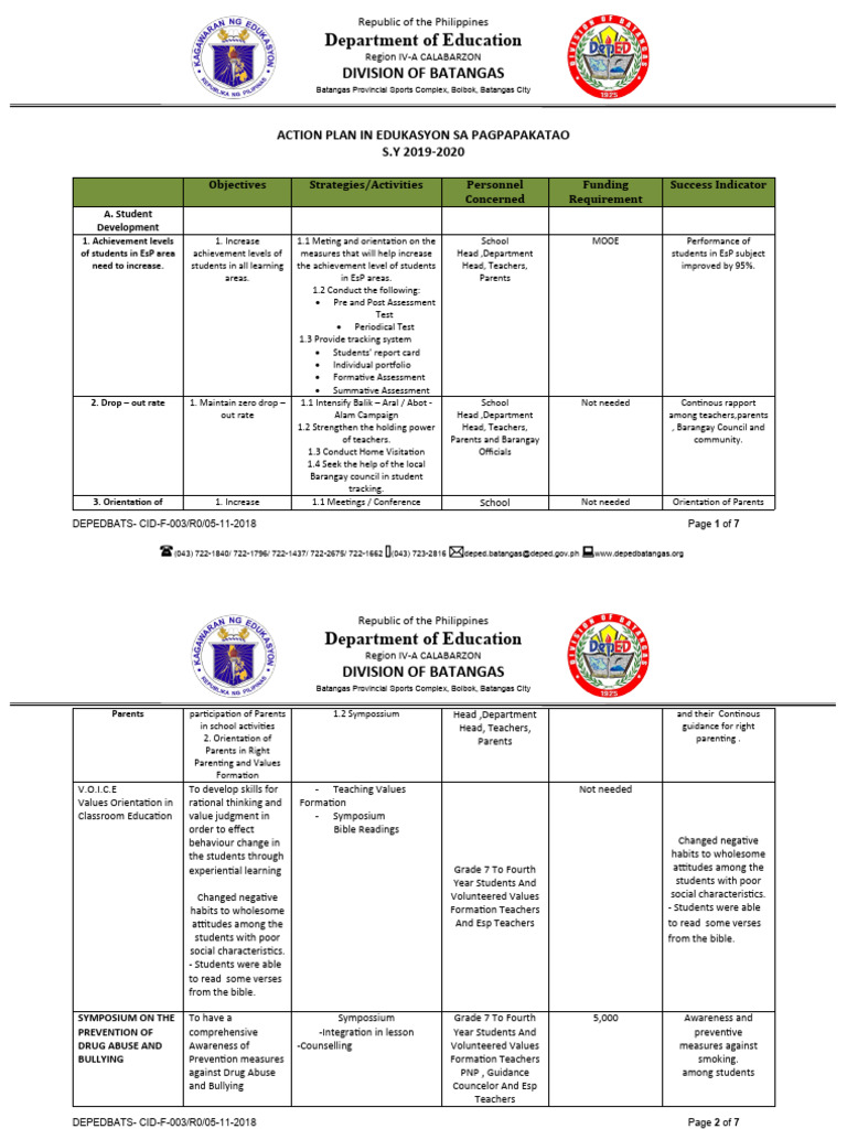 Action Plan Esp | PDF