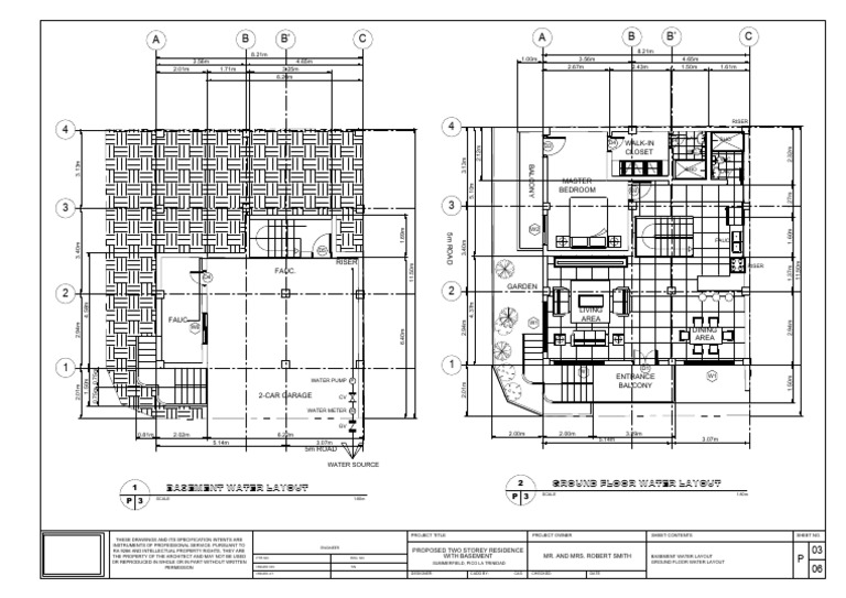 A B B' C A B B' C: Basement Water Layout Ground Floor Water Layout ...