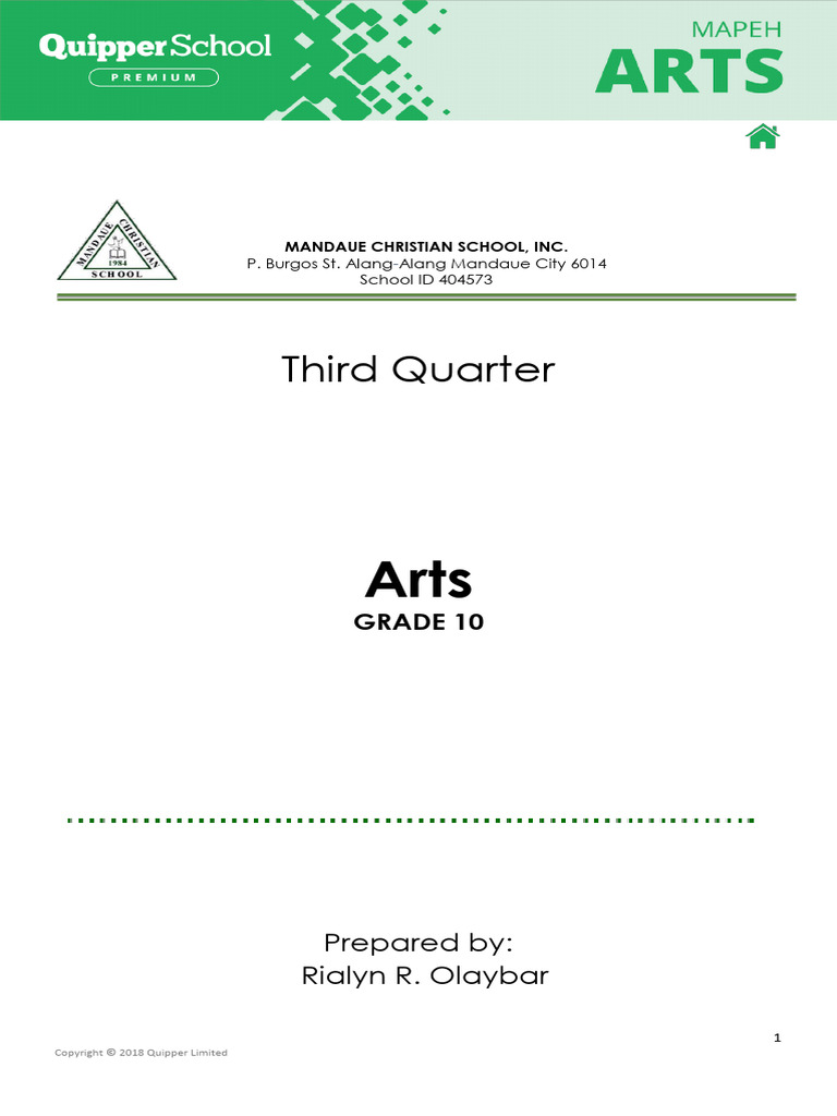 Module in Arts 10 (3rd Quarter) | PDF | Politics | Social Science