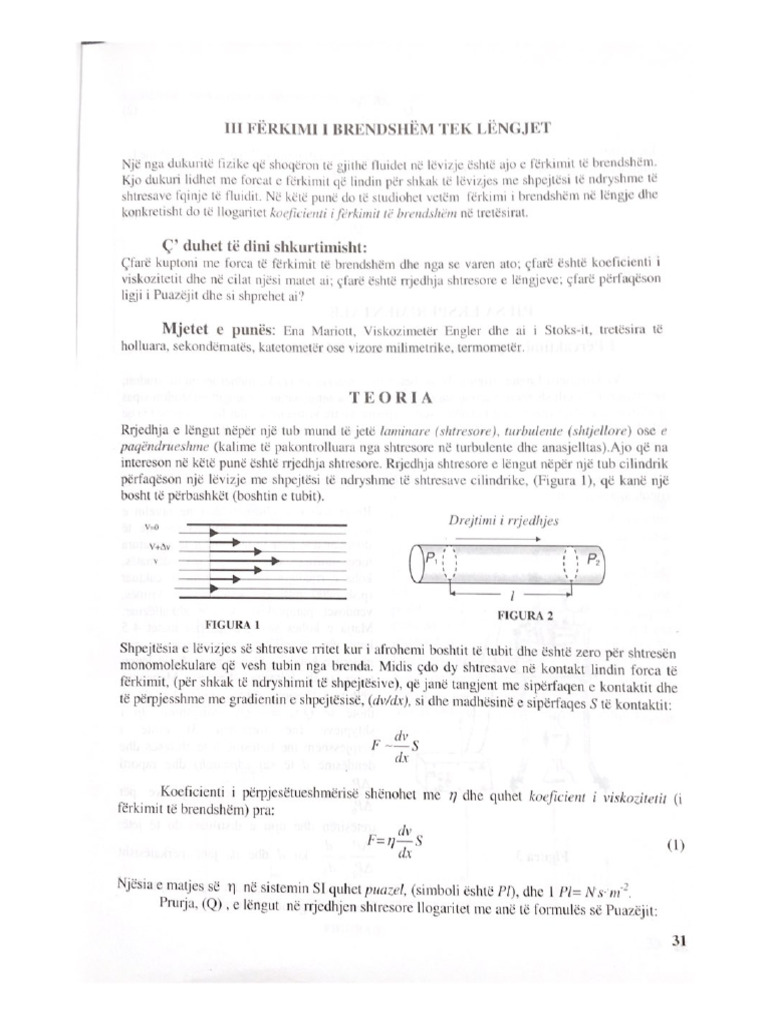 Lab 2 Fërkimi I Brendshëm Tek Lëngjet | PDF