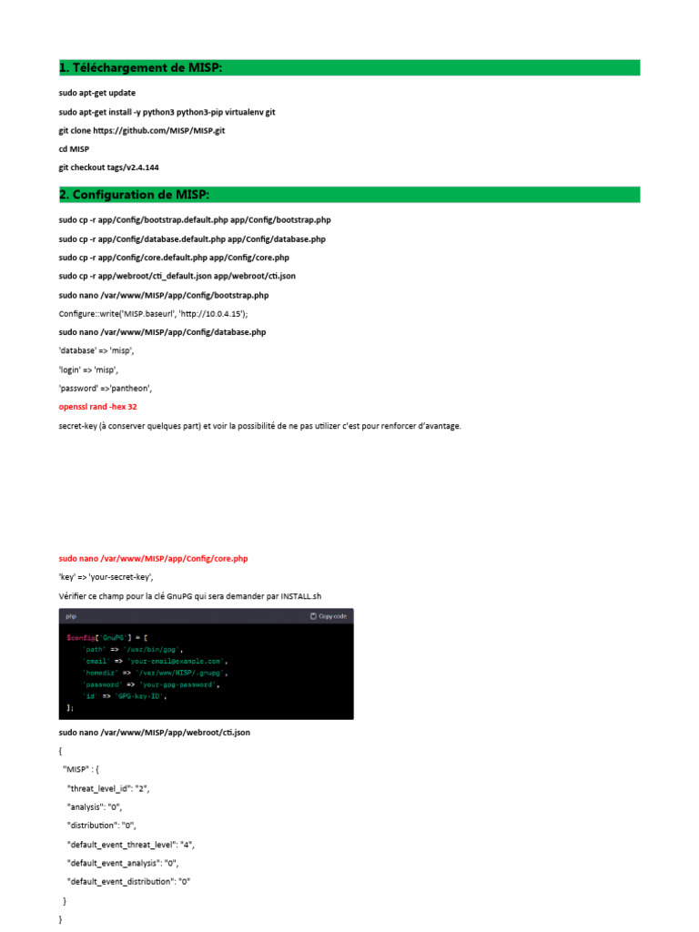 Misp Intallation | PDF
