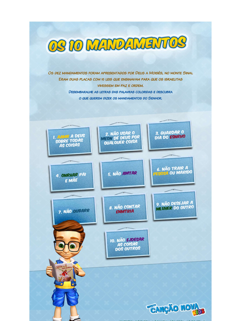 10 Mandamentos Letras Trocadas | PDF