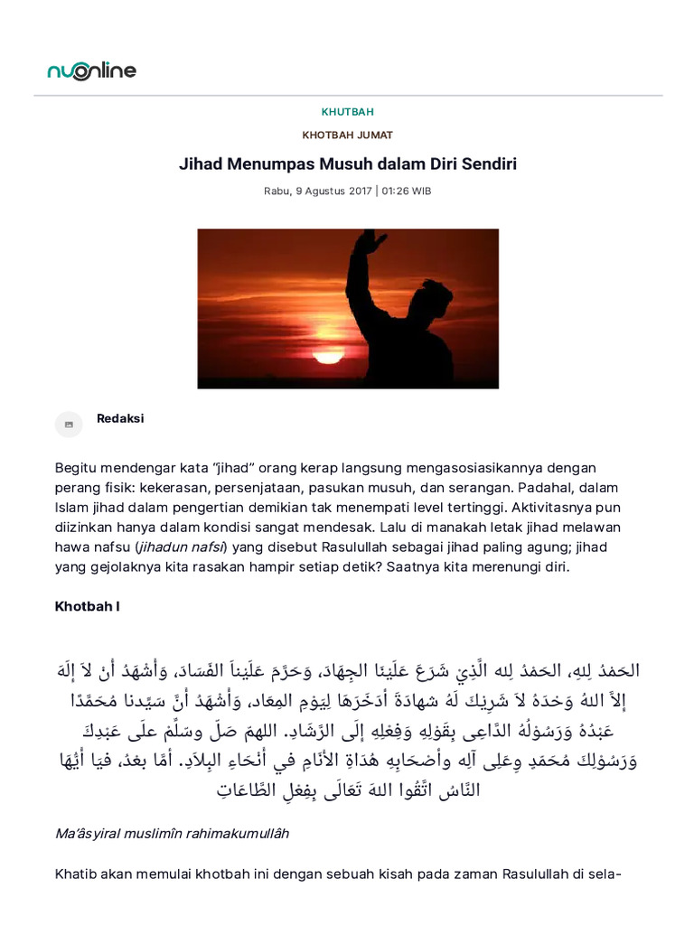 Jihad Melawan Hawa Nafsu dalam Islam | PDF