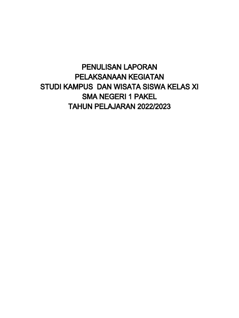 Panduan Penulisan Laporan Study Kampus | PDF