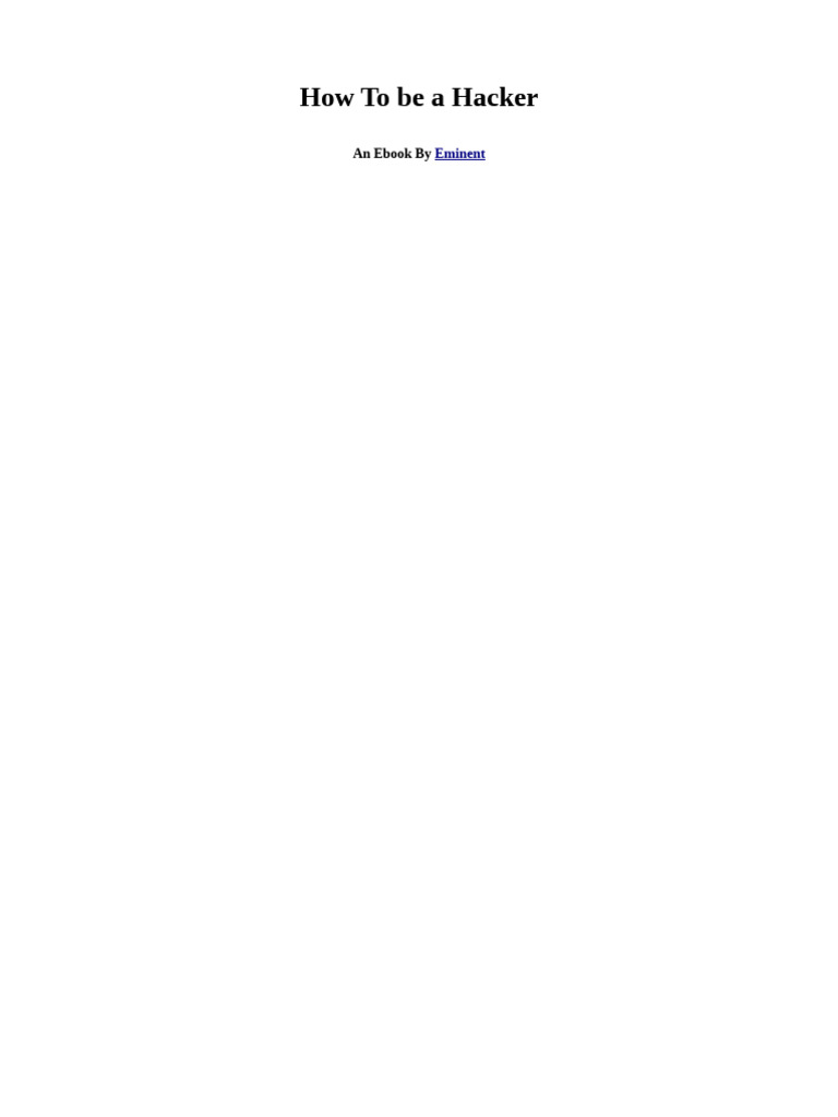Becoming An Hacker Pdf Security Hacker White Hat Computer Security