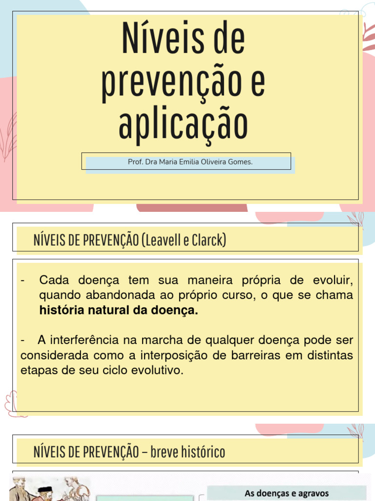 Níveis de Prevenção em Saúde Pública | PDF | Autoajuda | Bem-estar