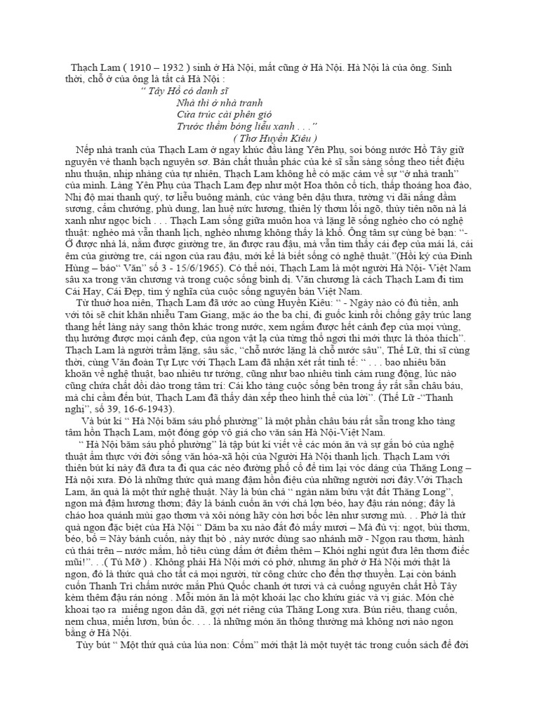 Thạch Lam | PDF