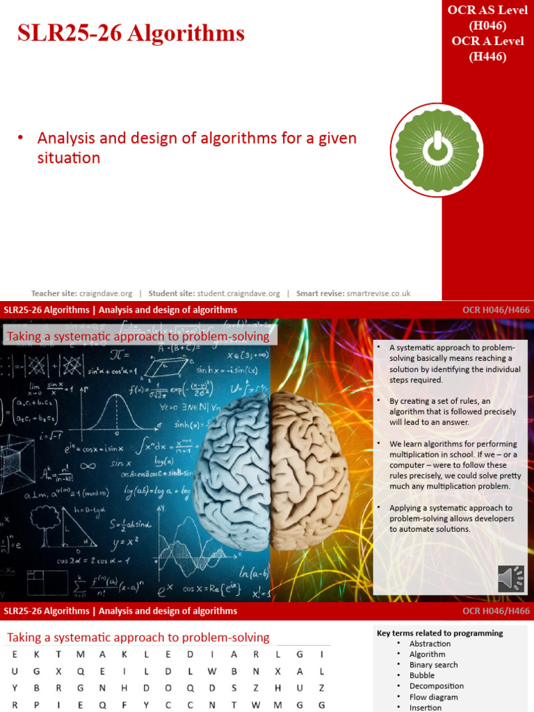 OCR A Level (H046-H446) Analysis and Design of Algorithms | PDF