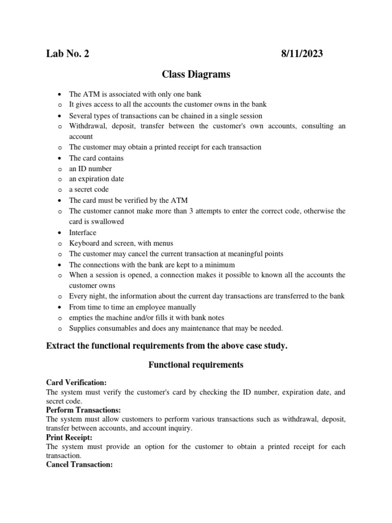 Lab No-2 | Download Free PDF | Automated Teller Machine | Banks