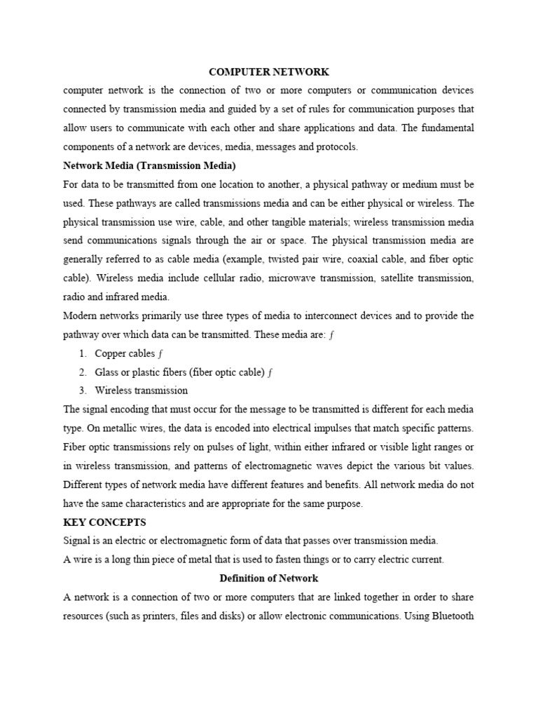 Computer Network | PDF | Transmission Medium | Computer Network