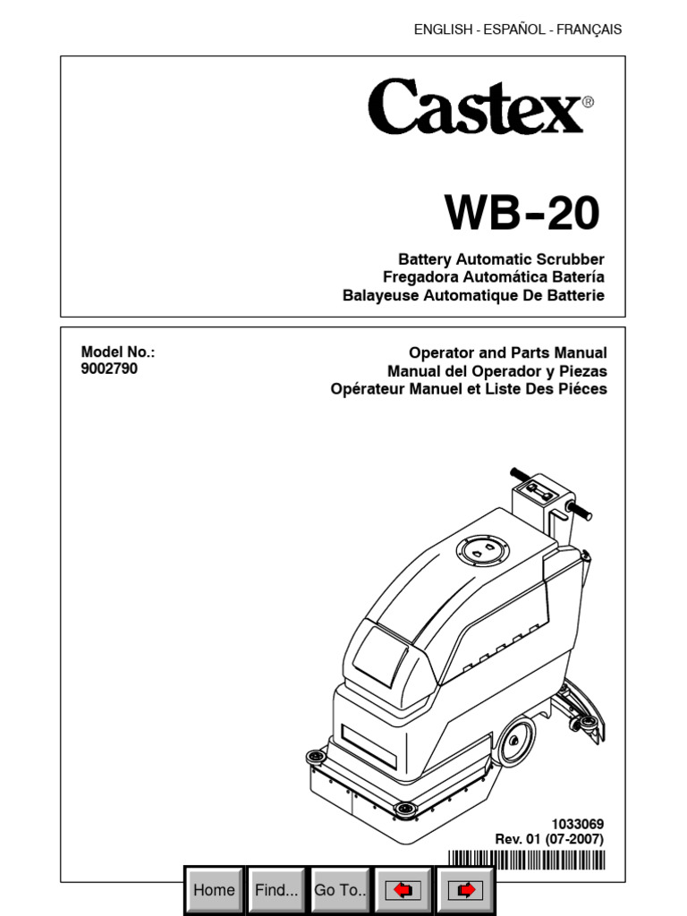 Castex - wb20 - Scrubber Parts Manual | PDF