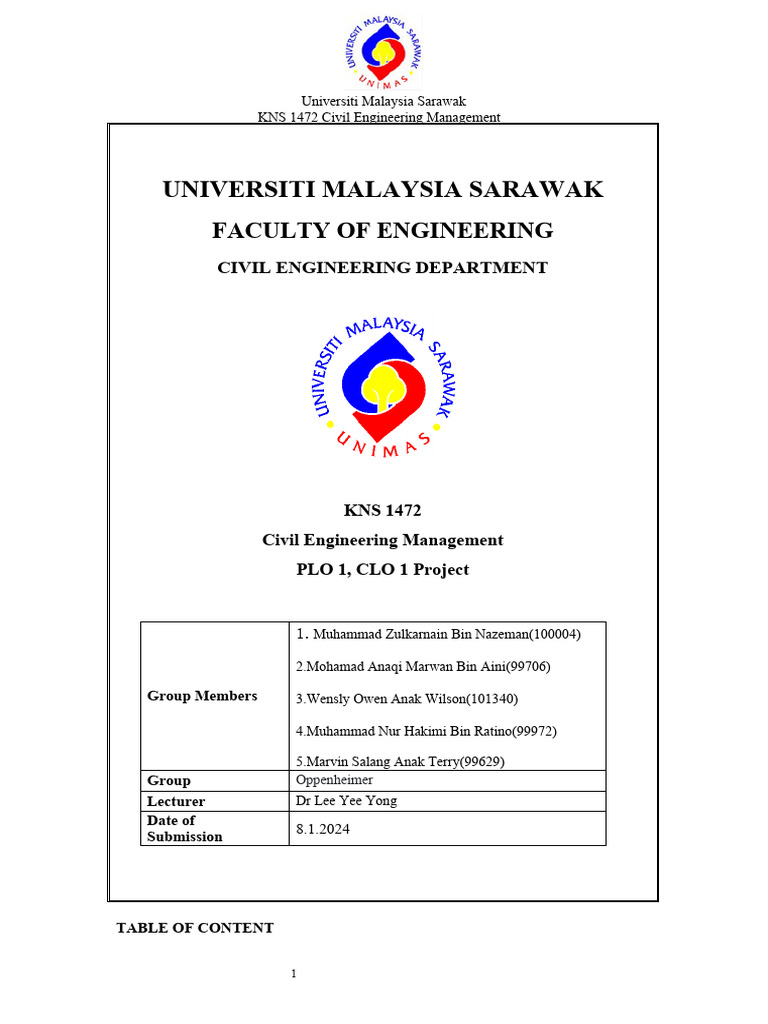 Civil Eng. Management Report | PDF | Product Lifecycle | Safety