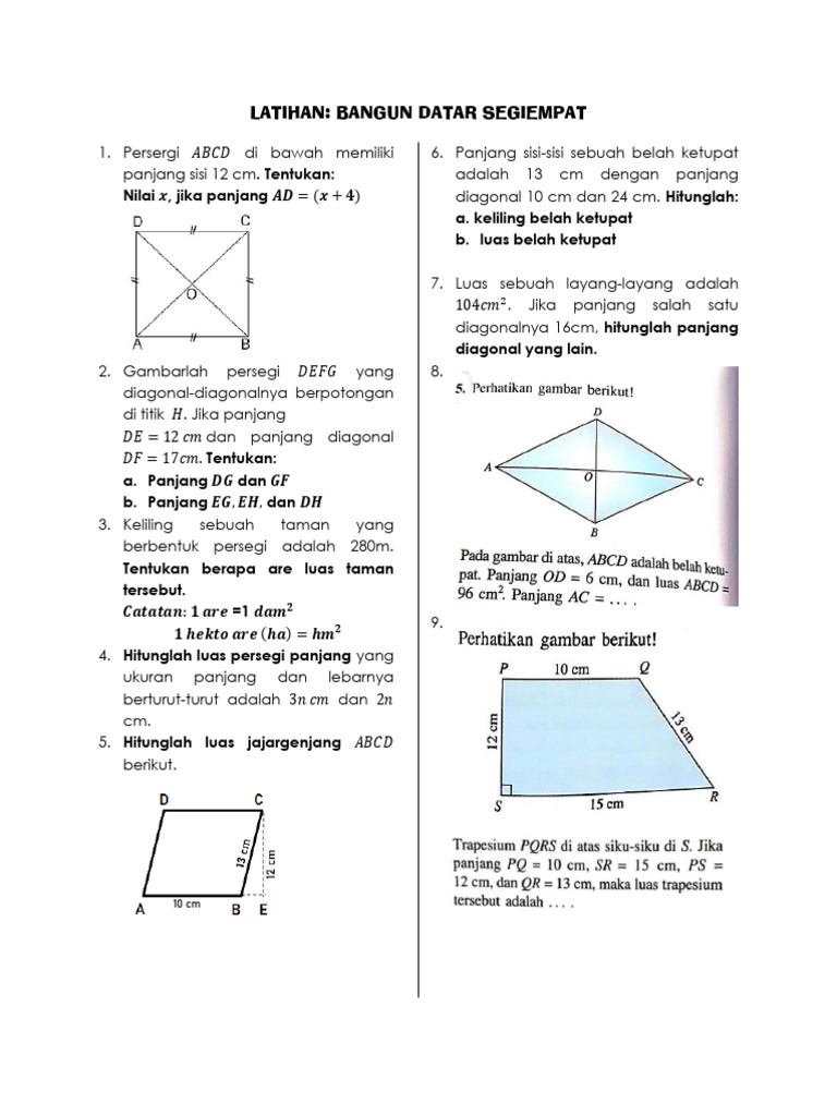 Latihan - Segi Empat | PDF