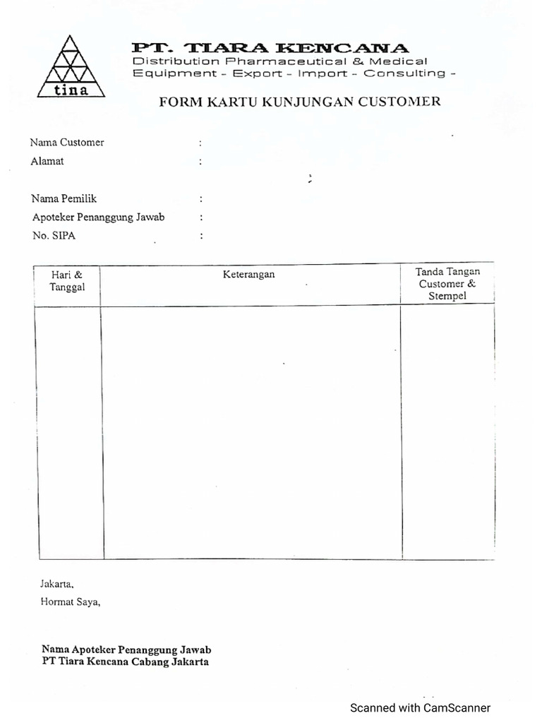 Form Kunjungan Outlet | PDF