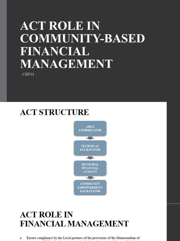 ACT ROLE IN CBFM Revised | PDF